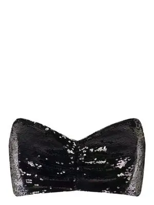 Simone Rocha Sequin Embellished Strapless Top - Black