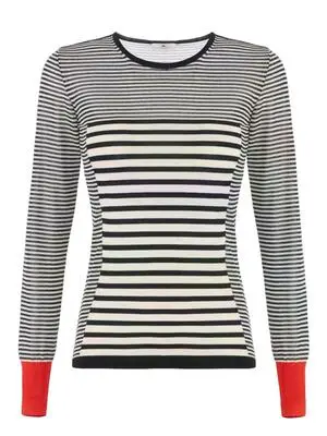 Elisabetta Franchi Striped Knit Top - Red