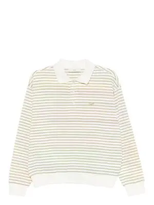 DUNST Striped Polo Shirt - White