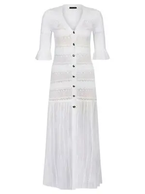 Liu Jo Openwork Maxi Dress - White