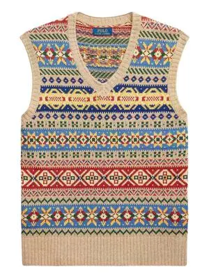 Polo Ralph Lauren Fair Isle V-neck Vest - Neutrals