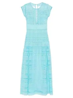 ERMANNO FIRENZE Patterned Lace Dress - Blue
