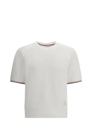 Thom Browne Short Sleeve Raglan Sweater - White