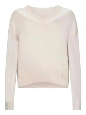 Liu Jo V-neck Sweater With Logo - Neutrals
