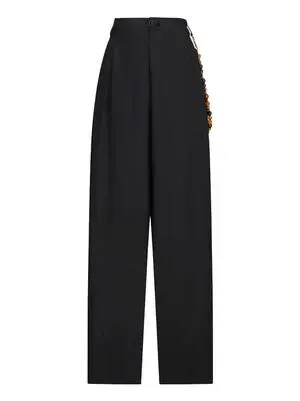 DARKPARK Phebe Beaded Wide-leg Trousers - Black