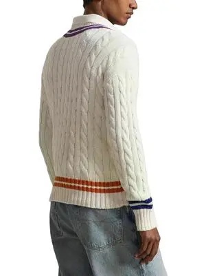 Polo Ralph Lauren Cable-knit V-neck Sweater - White