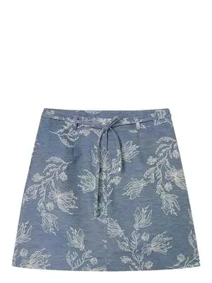 Ports 1961 Floral A-line Mini Skirt - Blue