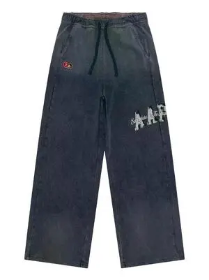 AAPE BY *A BATHING APE® Drawstring Appliqué Trousers - Blue