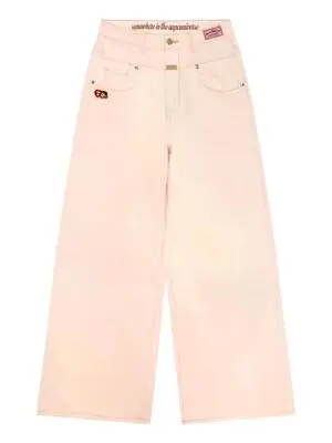 AAPE BY *A BATHING APE® Embroidered Wide-leg Trousers - Pink