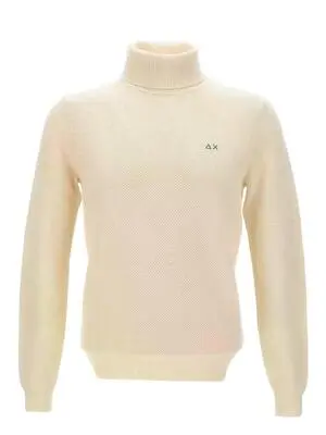 SUN 68 Embroidered Logo Roll-Neck Sweater