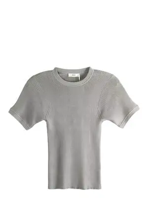 RIER Ribbed Knit T-shirt - Grey