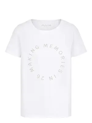 JUVIA Letter-print T-shirt - White