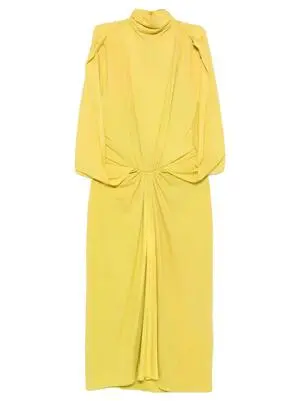 ESSE STUDIOS Solina Cape Gathered Dress - Yellow