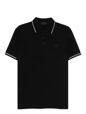 Moncler Piqué Trim Polo Shirt - Black