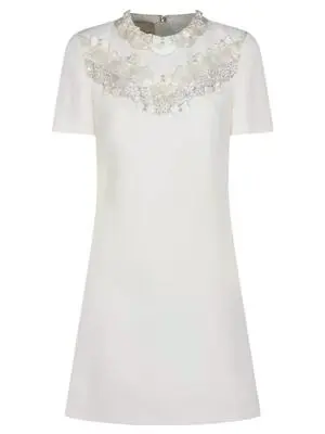 Valentino Garavani Bow-embellished Mini Dress - White