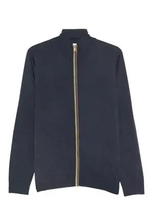 Paul Smith Signature Stripe Zip-through Cardigan - Blue