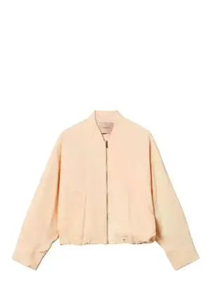 TWINSET Kimono Sleeve Bomber Jacket - Neutrals