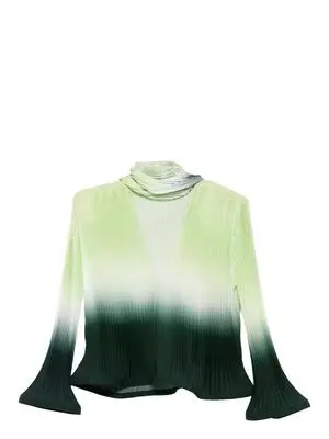 ROWEN ROSE Pleated Degradé Scarf Blouse - Green