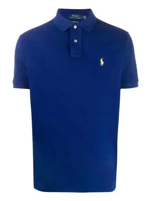 Polo Ralph Lauren Button Logo Polo Shirt - Blue