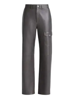 Nanushka Cargo-pocket Leather Trousers - Grey