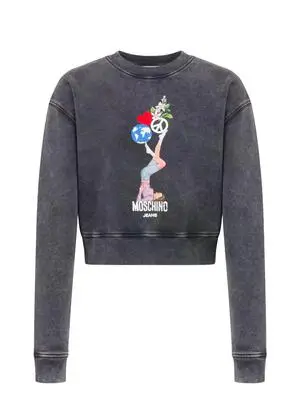 Moschino Graphic-print Crew-neck Sweatshirt - Blue
