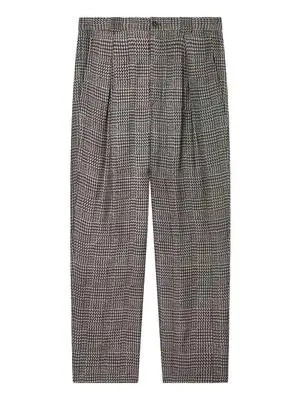 Giorgio Armani Houndstooth Pleated Trousers - Brown