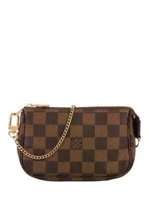 LOUIS VUITTON 2010 Checkered Chain Mini Bag - Brown