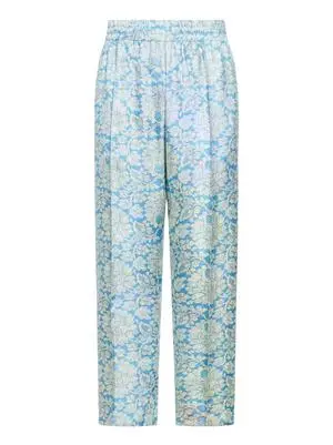 PIERRE-LOUIS MASCIA Floral Jacquard Trousers - Blue