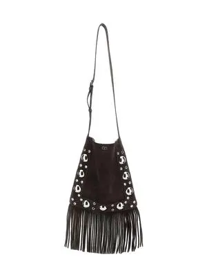 Valentino Garavani Fringed Shoulder Bag - Brown