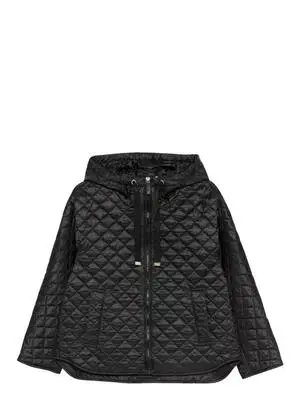 Max Mara Quilted Hooded Jacket - Black
