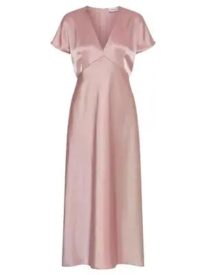 Marella Falange A-line Satin Dress - Pink