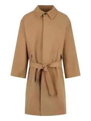 HED MAYNER Buttoned Belted Coat - Neutrals