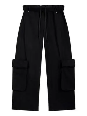 OPEN YY Rolled Waist Cargo Trousers - Black