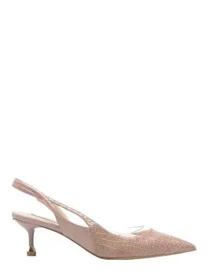 Liu Jo Lizard-skin Effect Slingback Pumps - White