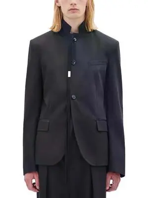 ANN DEMEULEMEESTER Button-up Blazer - Black