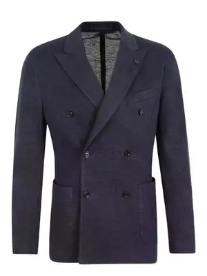 LARDINI Double-breasted Blazer - Blue