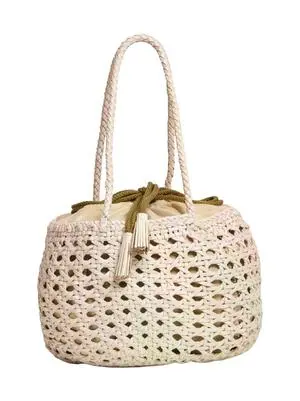 Dragon Diffusion Juventus Round Perforated Bucket Bag - Neutrals