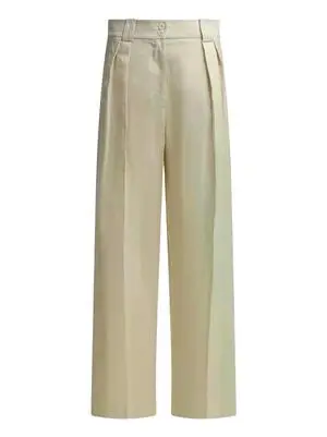INES DE LA FRESSANGE PARIS Marlene Pleated Trousers - Neutrals