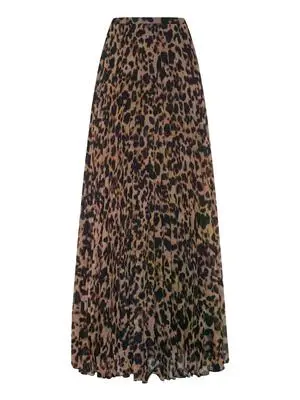 L'Agence Torin Pleated Maxi Skirt - Brown