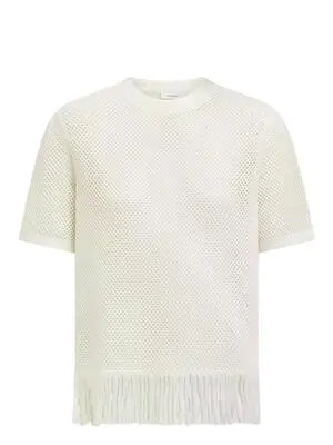 FERRAGAMO Fringed Net T-shirt - White