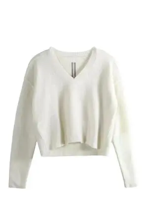 Rick Owens V-neck Cropped Sweater - White