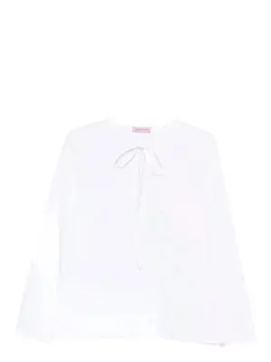 CUANTICO Tie-neck Pocket Blouse - White