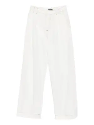 DARKPARK Wide-leg Pleated Trousers - White