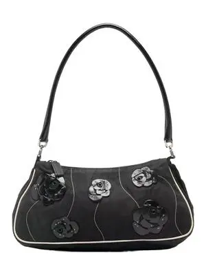 Prada 2000s Floral-detail Tote Bag - Black