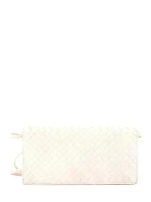 Bottega Veneta Knot Flap Intrecciato Nappa Mini Crossbody Bag - White