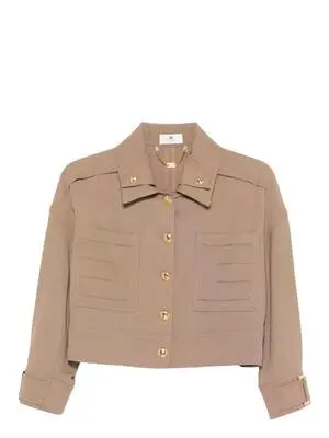 Elisabetta Franchi Buttoned Chest-pocket Jacket - Brown