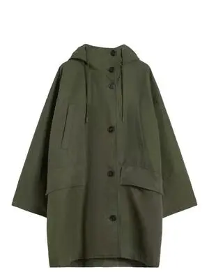 Max Mara Hooded Button Jacket - Green