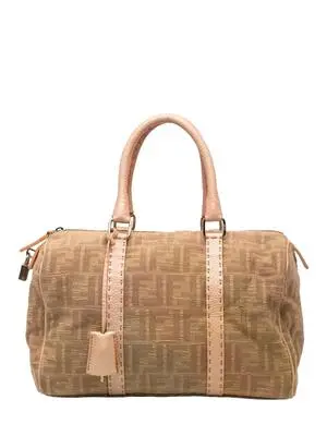 Fendi Zucca Canvas Selleria Boston Bag 2000-2010 - Brown