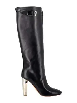 Hermès Chrome-heel Leather Boots - Black
