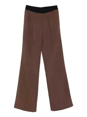 ERMANNO FIRENZE Elastic-waistband Trousers - Brown